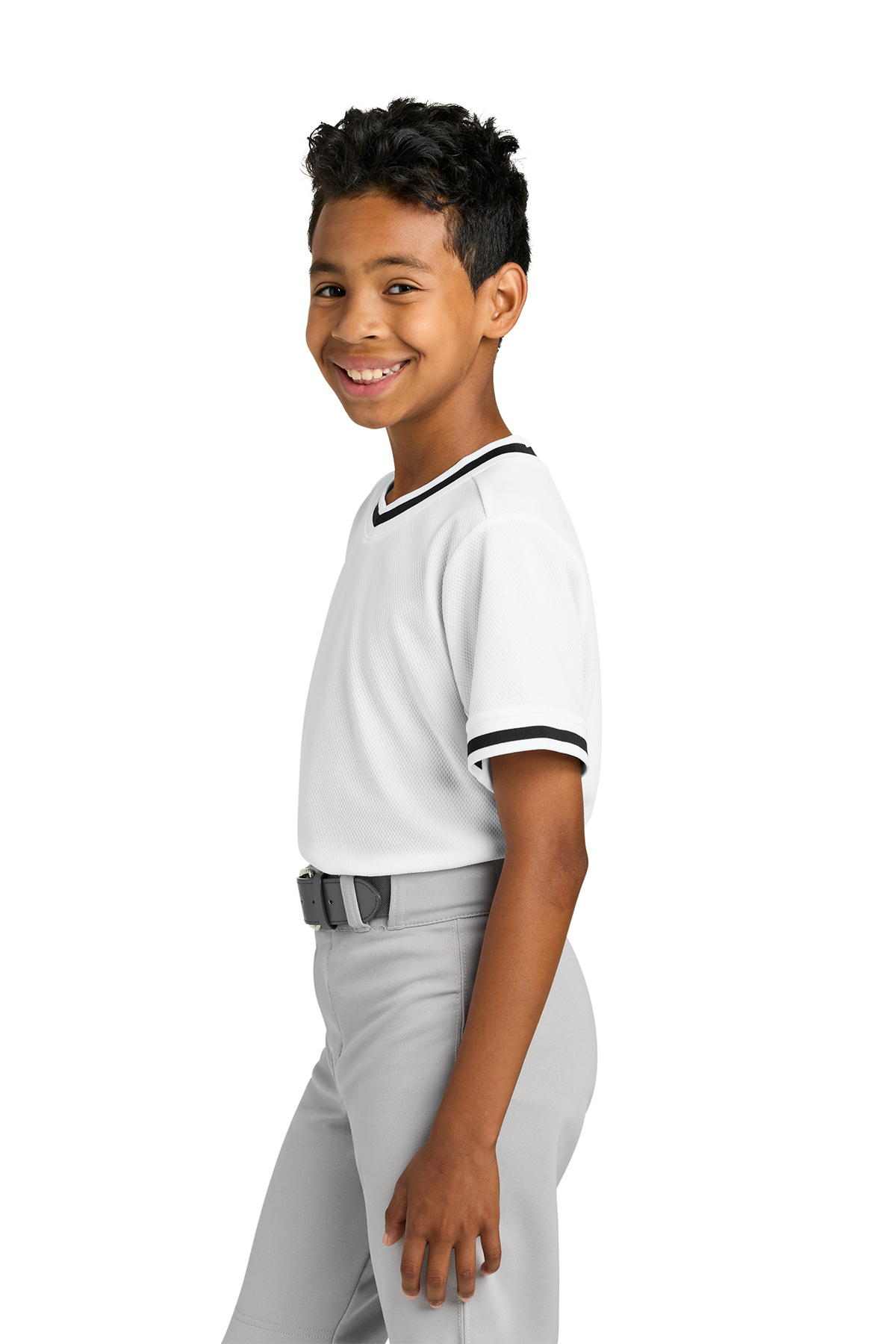 Sport-Tek Youth Tough Mesh V-Neck Baseball Jersey | Product | Sport-Tek
