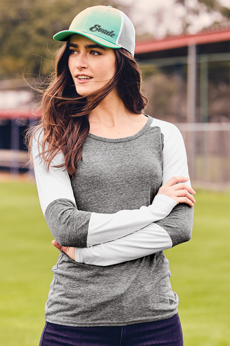 New Era Ladies Tri-Blend Performance Baseball Tee | Product | SanMar