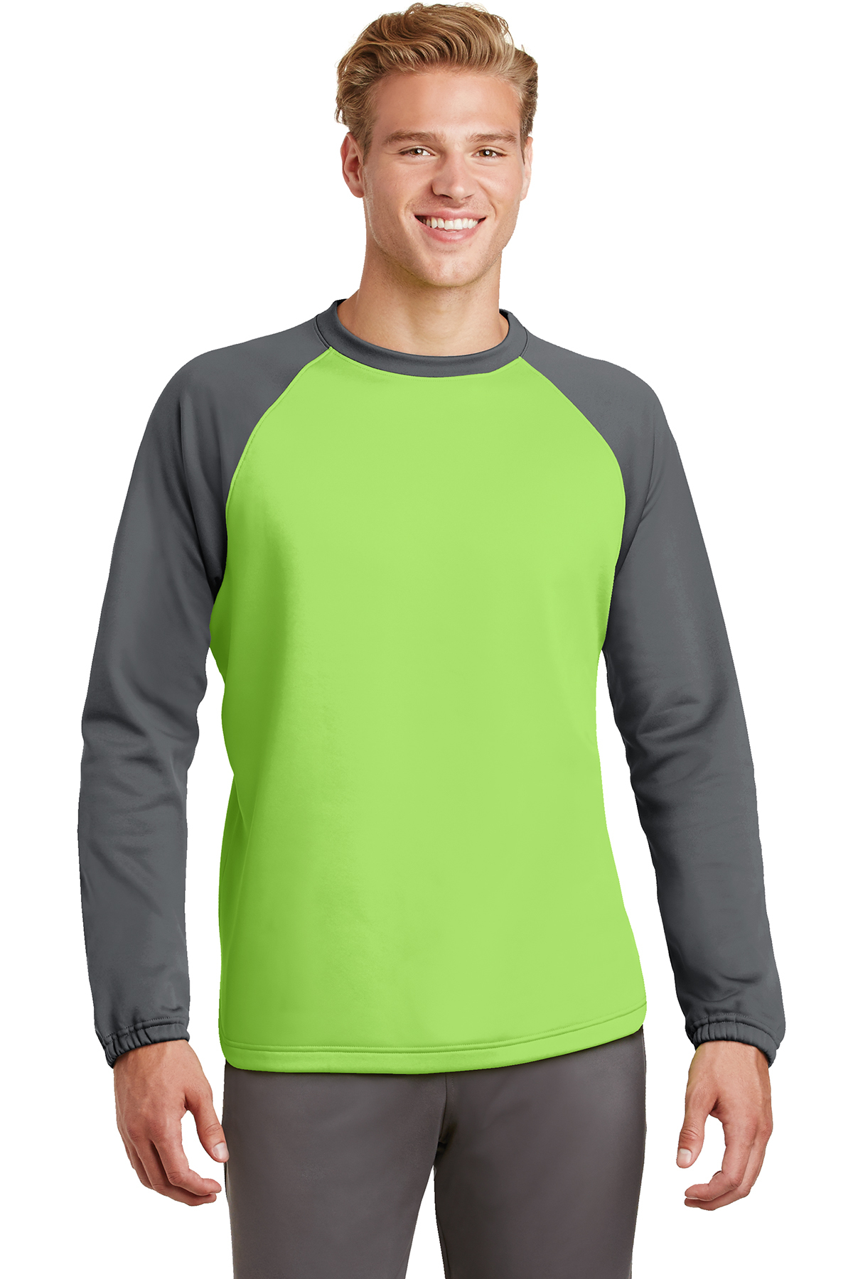 Sport-Tek Sport-Wick Raglan Colorblock Fleece Crewneck | Product | SanMar