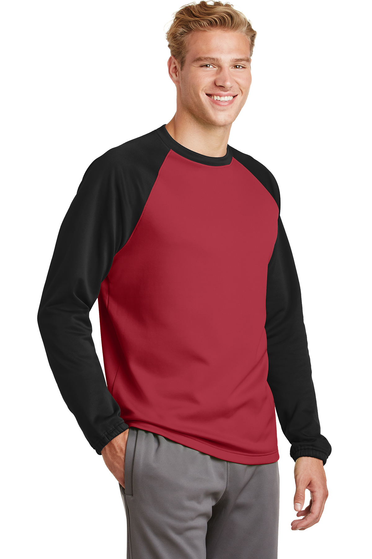 Sport-Tek Sport-Wick Raglan Colorblock Fleece Crewneck | Product | SanMar
